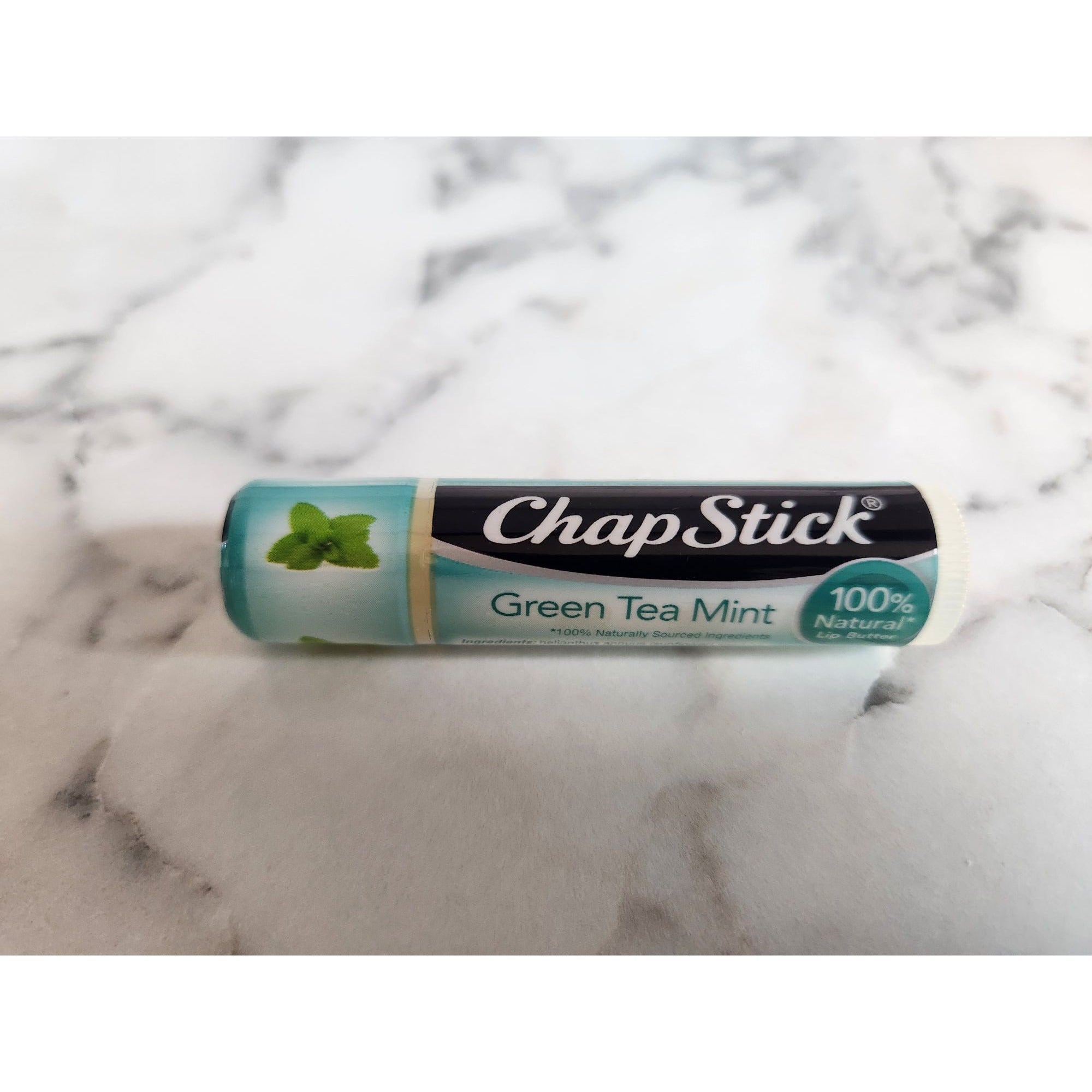 ChapStick Green Tea Mint Lip Balm 0.15 oz 100% Natural Lip Butter ...